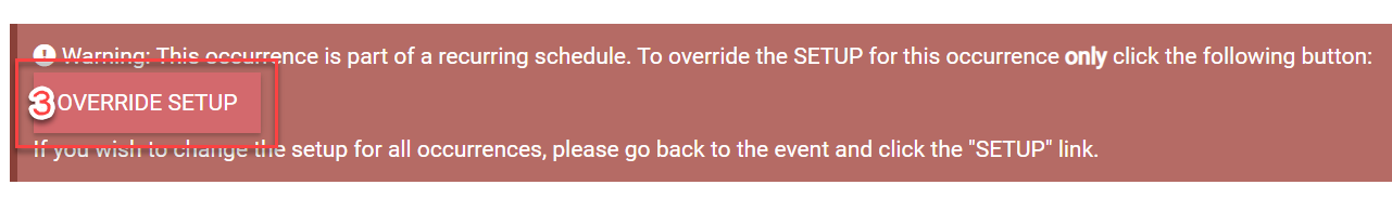 Event Customize One Occurrences Name Setup Tab Items Tab Or Details Tab Espace Support Center