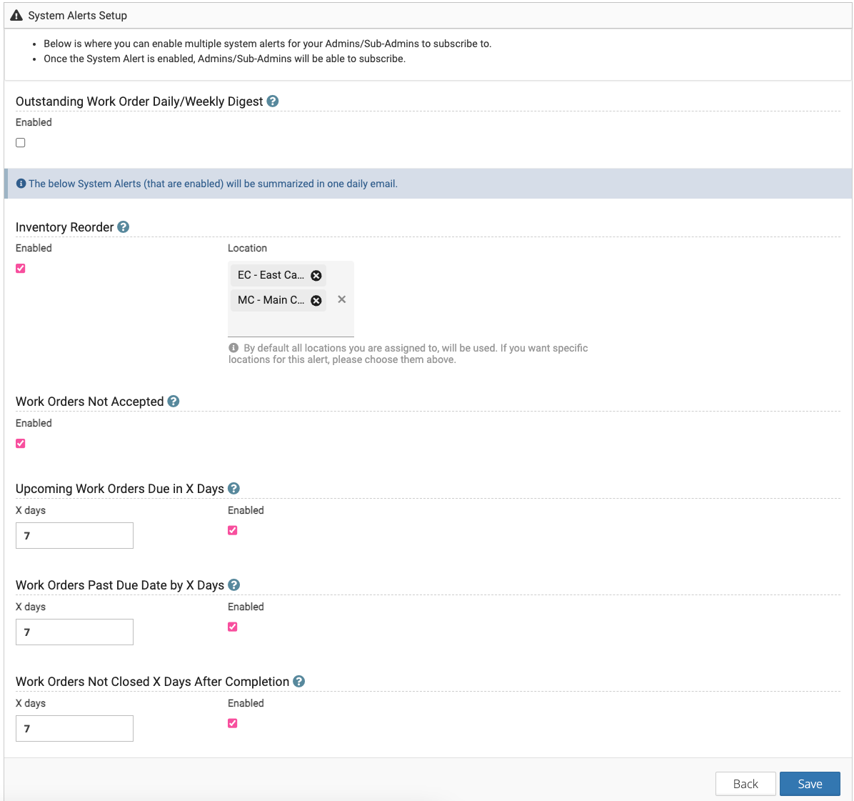 Enable and Subscribe to Inventory & Work Order Alerts (Admins/Sub ...