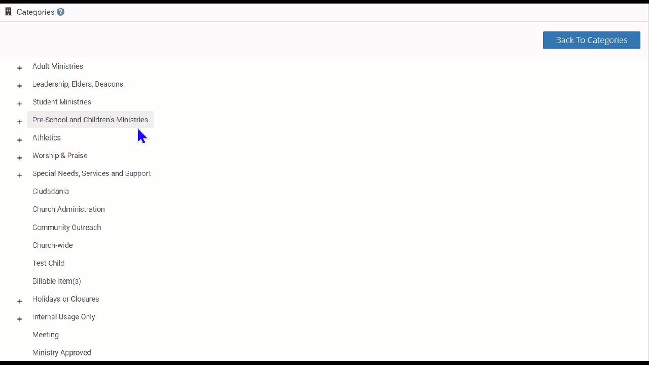 Event Categories | Creating & Managing Sub-Categories – eSPACE Support ...