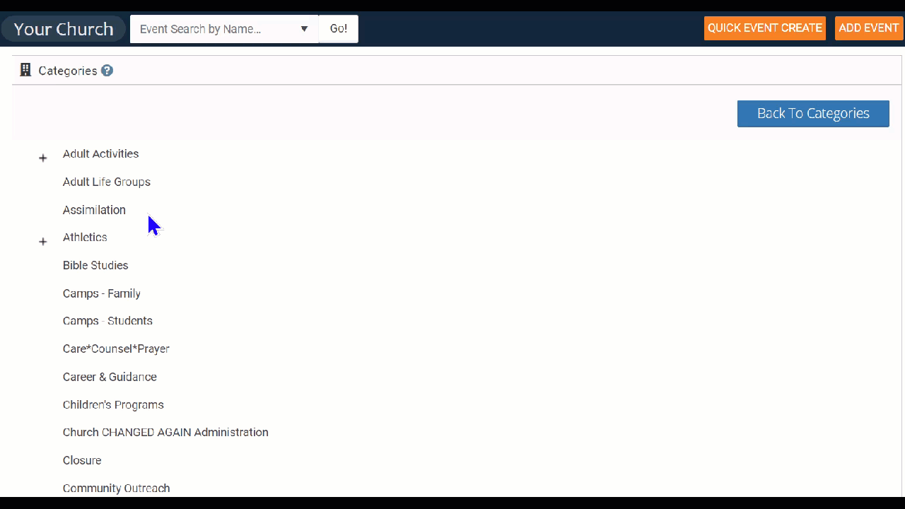 Event Categories | Creating & Managing Sub-Categories – eSPACE Support ...