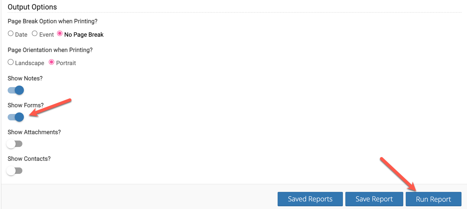 Event Setup Report Including Form Answers Espace Support Center